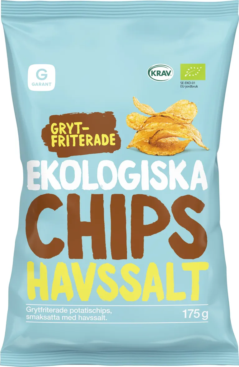 Ekologiska grytfriterade chips havssalt | Garant